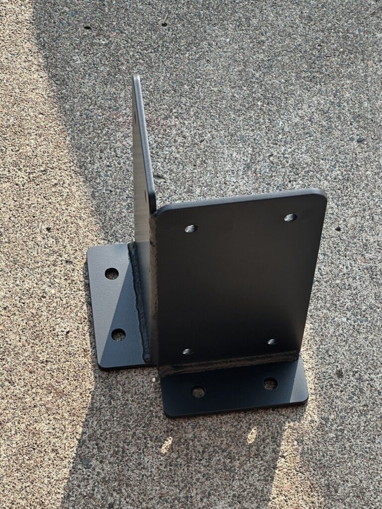 6″ X 6″ Actual Size Corner Post Mount Bracket 1/4″ Thick with Bottom ...
